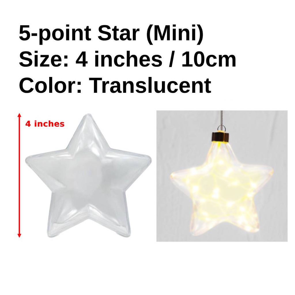 Plastic Parol Star Starlet 4 inches Five-pointed Star Christmas ...