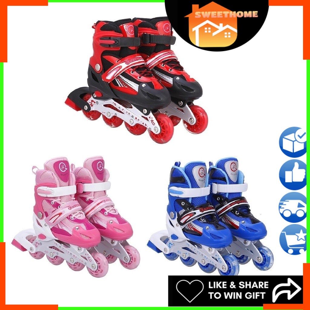 EcoSport Adjustable Inline Skate With Front Flash Wheels Kasut Roda ...