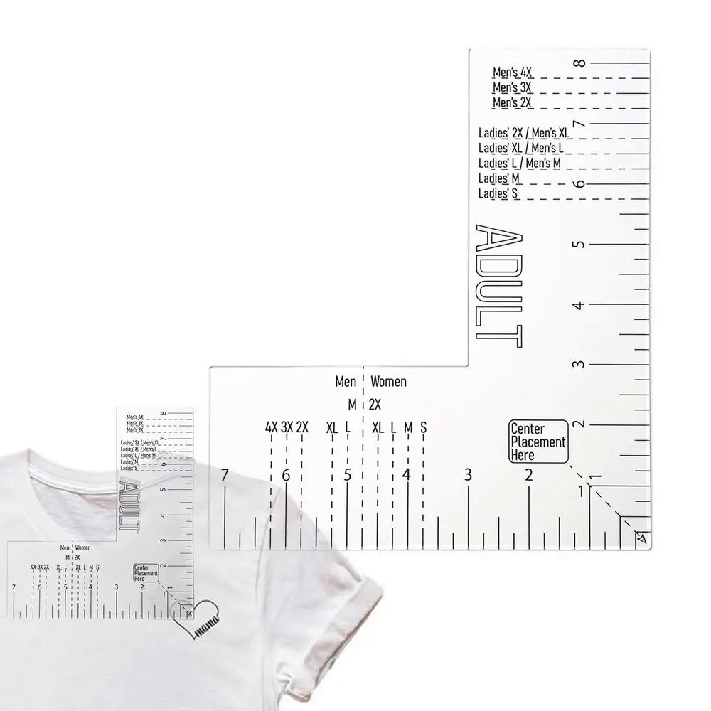 T-Shirt Ruler Guide Alignment Tool Acrylic T Shirt Ruler Measuring Tool ...