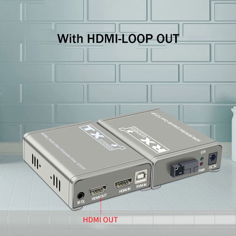 20Km HDMI KVM Fiber Extender HDMI With USB2.0 Over SC/FC port Fiber ...