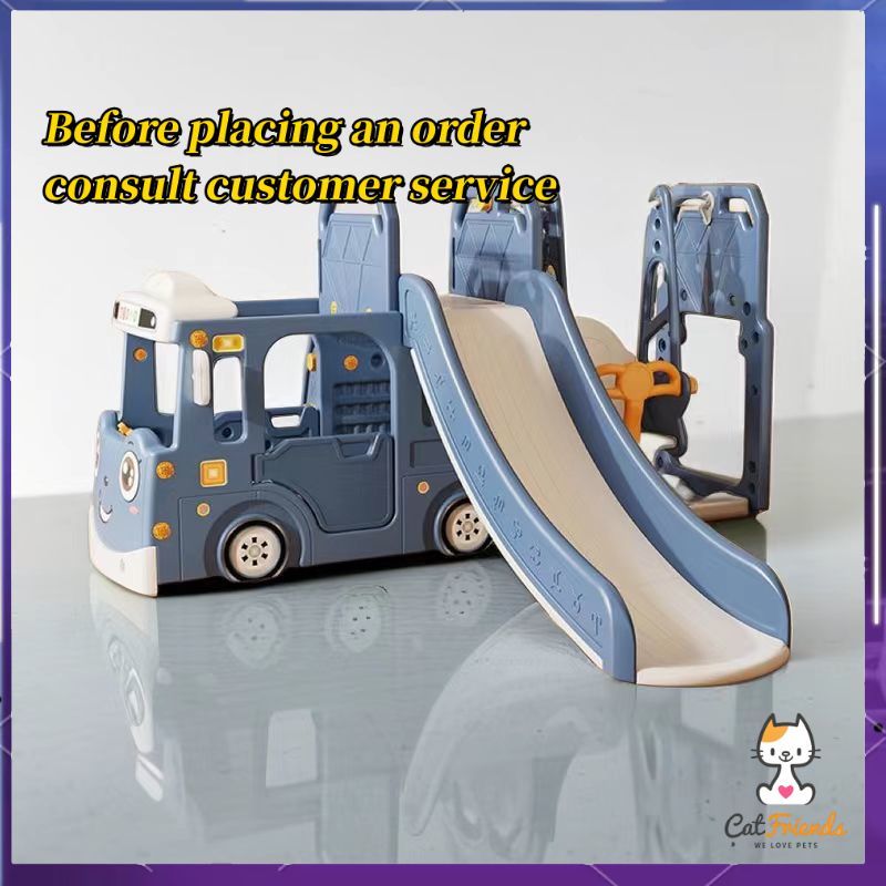 New bus playground slide swing indoor playground kids playhouse swing ...