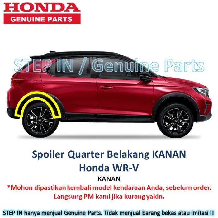 Honda WRV WR-V 2022 2023 REAR Fender Quarter Spoiler cover garnish list ...
