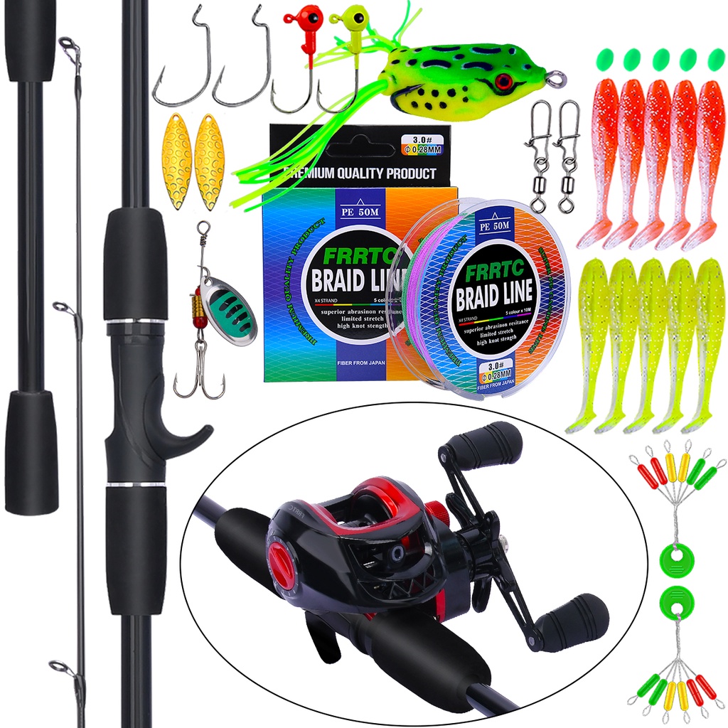 Fishing set 2 Section Fishing Rod with 18+1BB Casting Fishing Reel ...