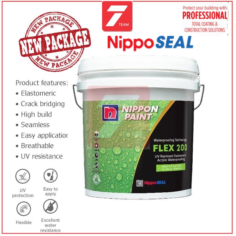 20kg NIPPON PAINT FLEX 200 ARCYLIC WATERPROOFING / NippoSeal / Waterproof leak-mendingexterior ...