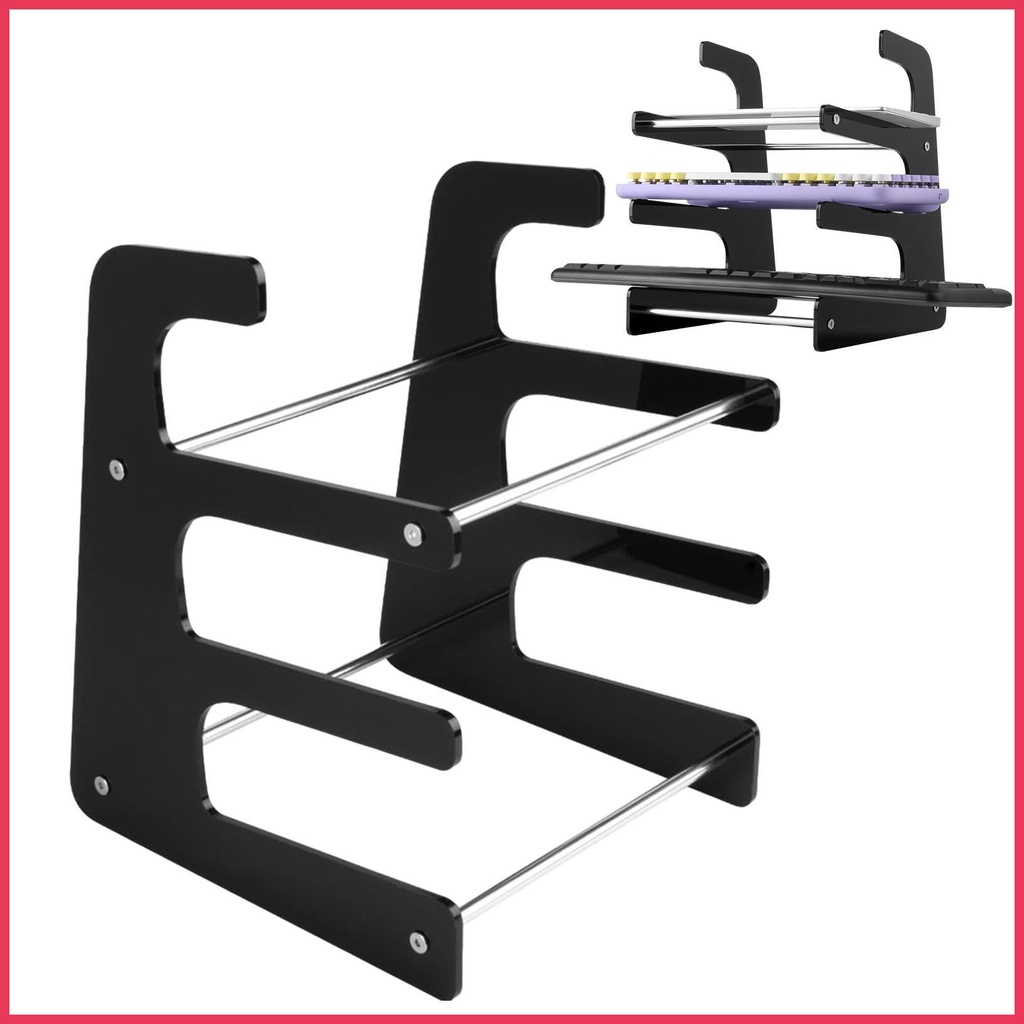 Acrylic Keyboard Stand 3 Tier Keyboard Storage Rack Mechanical Computer ...