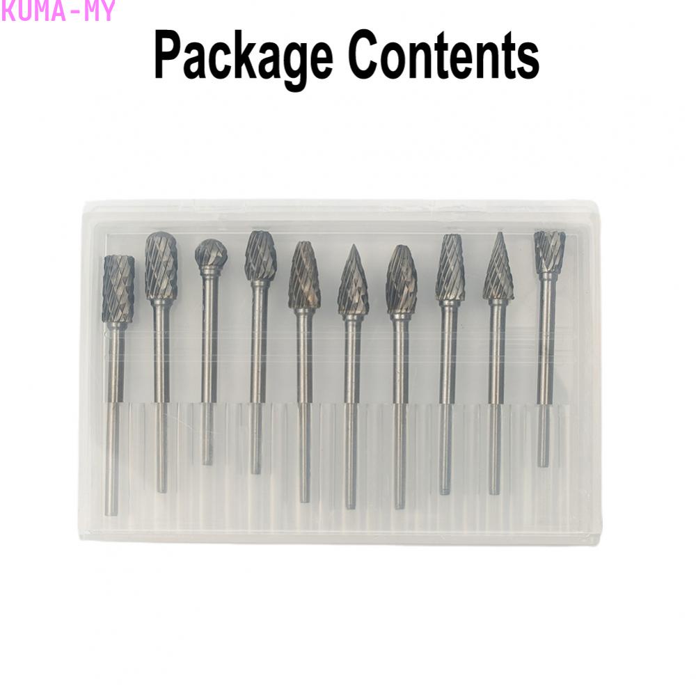 Rotary Burr 3mm Parts Set Double Cut Head Tungsten Steel Solid Carbide ...