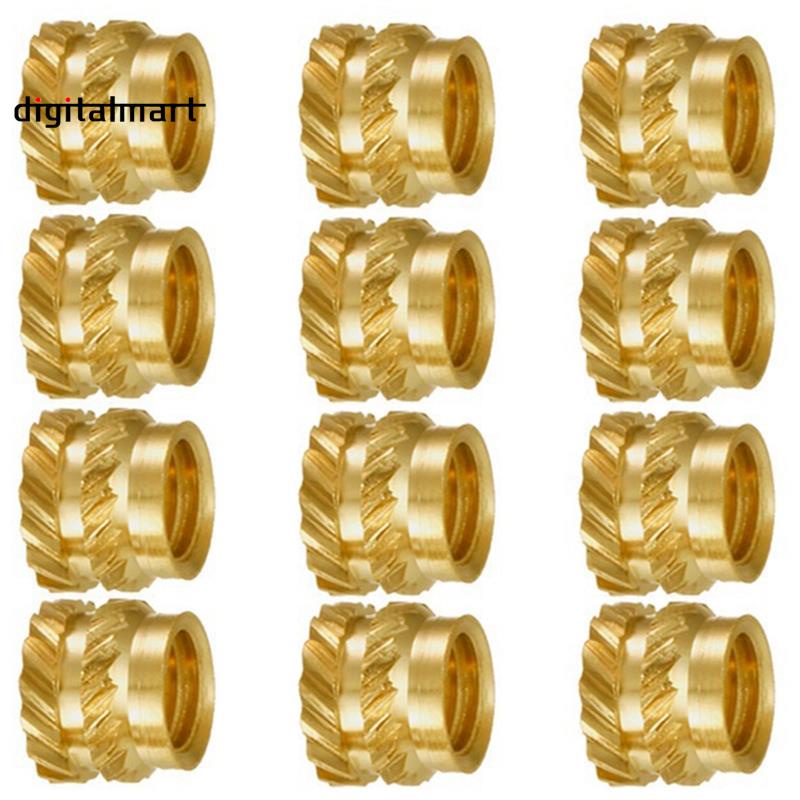 100Pcs M3 Thread Knurled Brass Threaded Heat Set Heat Resistant Insert ...