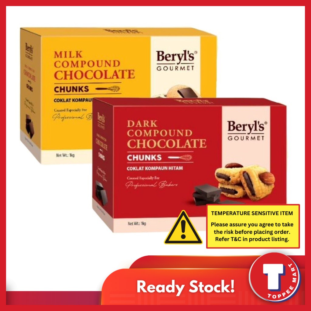 Beryls MILK / DARK COMPUND CHOCOLATE CHUNK 1KG BERYL'S CHOCOLATE COKLAT ...