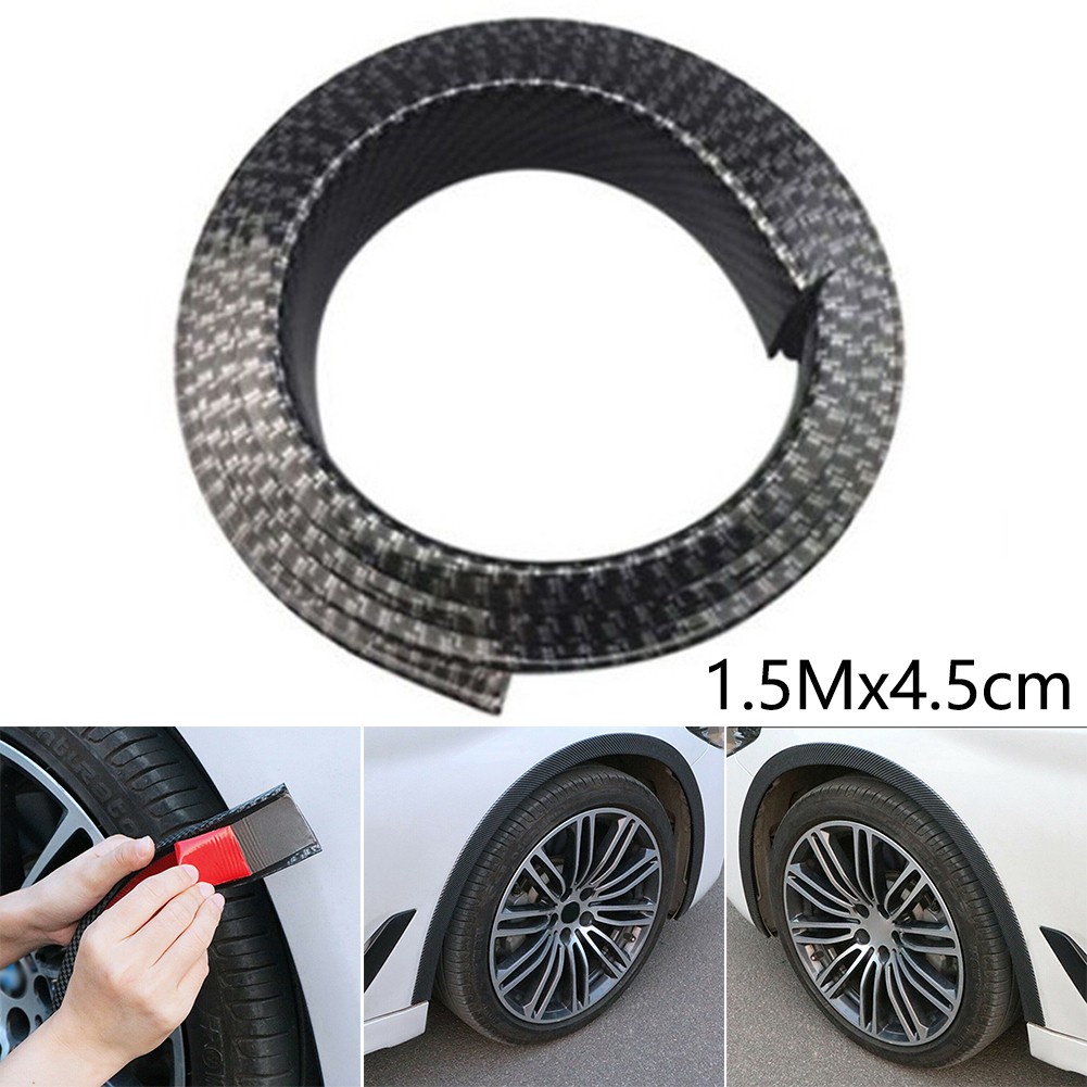 1.5M Universal Car Carbon Fiber Fender Flare Wheel Eyebrow Protector ...