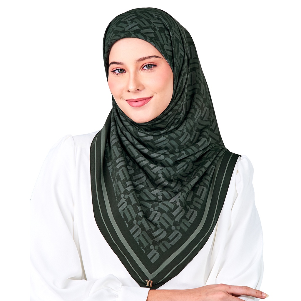 naelofar Monogram Matte Satin Square | Shopee Malaysia
