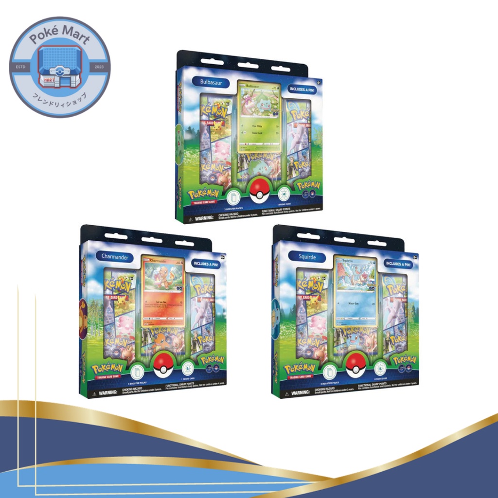 Pokémon TCG: Pokémon GO Pin Collection (Charmander, Squirtle, Bulbasaur ...