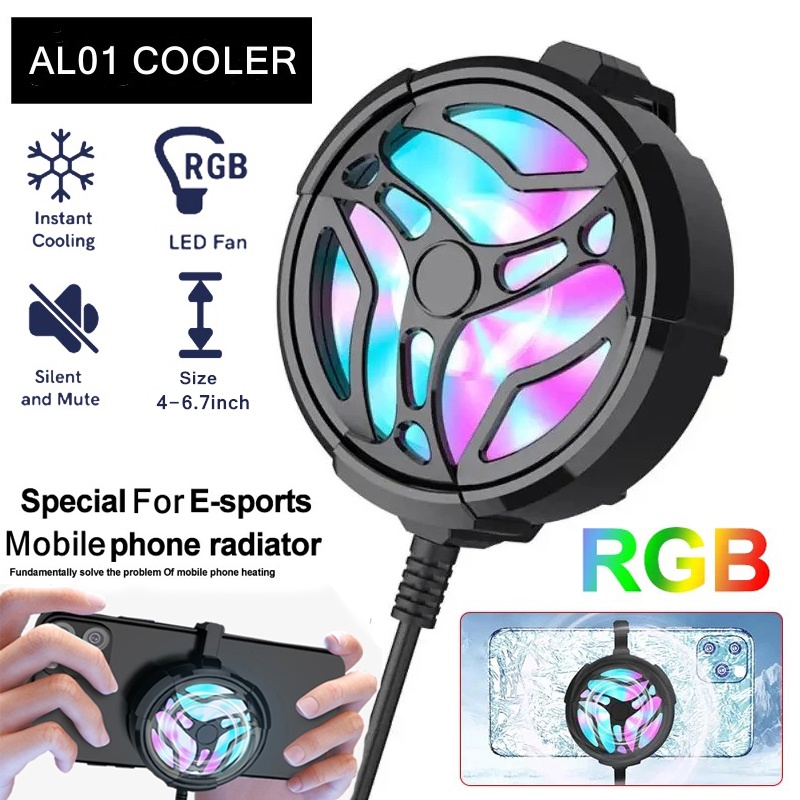 Universal RGB Mini Phone Cooling Fan USB Air-cooled Mobile Phones ...