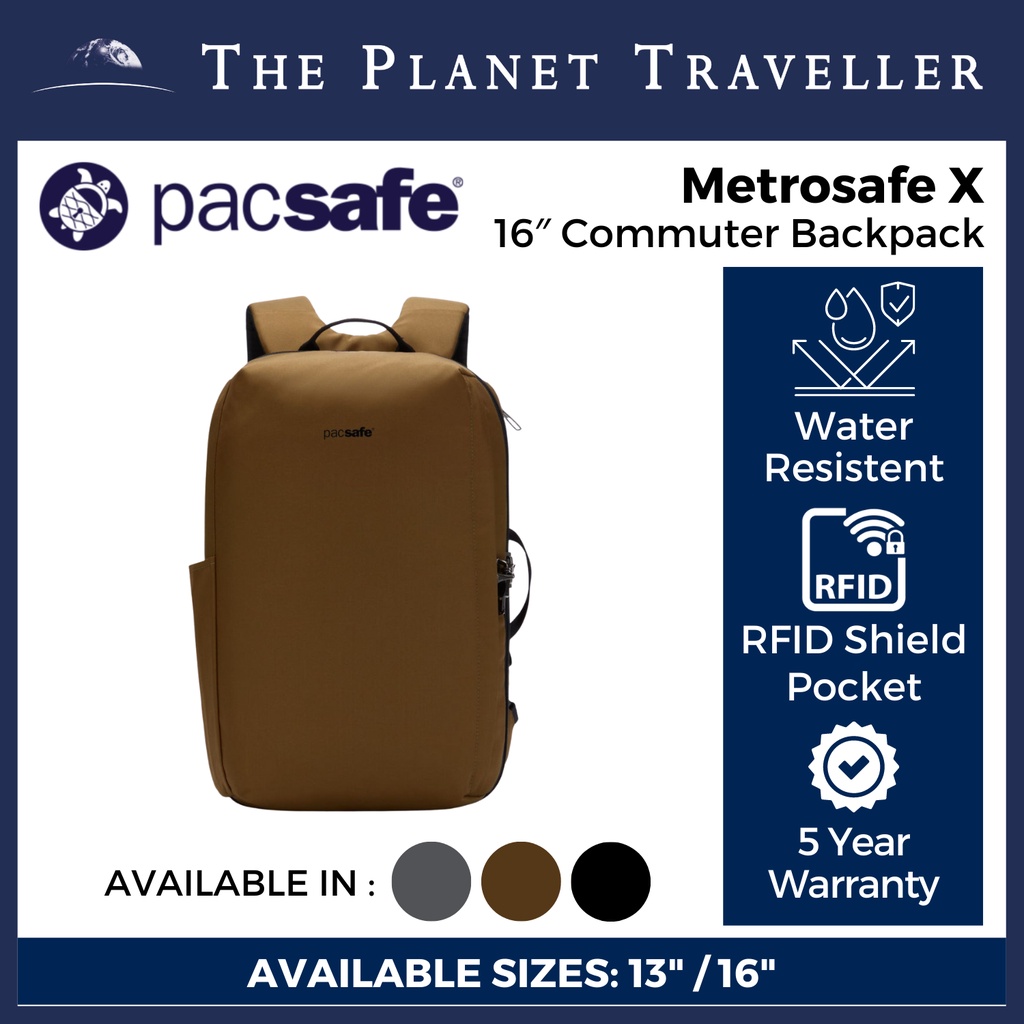 Pacsafe Metrosafe X 16" Anti-Theft Commuter Backpack | Shopee Malaysia