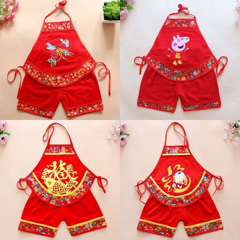 Spots Baby Tang Suit Navel Protection Belly Pocket Set 2023 Male Female ...