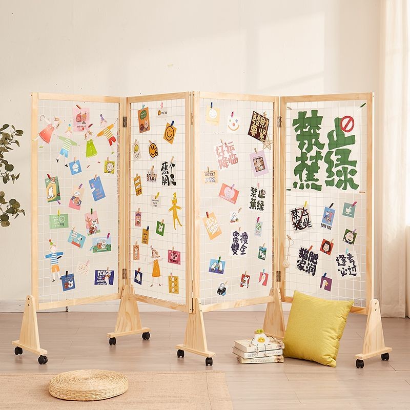 Solid Wood Grid Display Stand Vertical Floor-standing Kindergarten ...