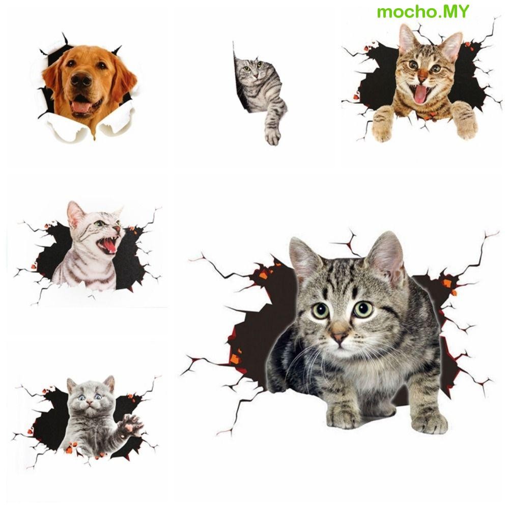 MOCHO Simulation Cats Car Sticker, 3D Cat Waterproof Car 3D Cat ...
