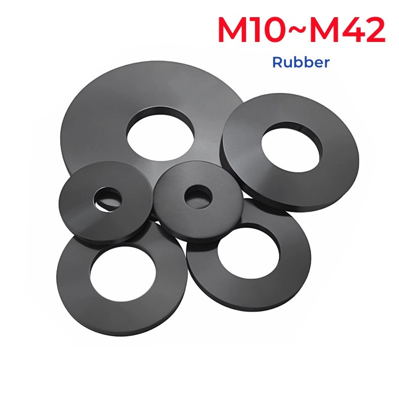 M10 M12 M13 M14 M15 M16 M17 M18 M19 M20 M25 M32 M42 Black Soft Rubber Flat Washer Plane Spacer ...