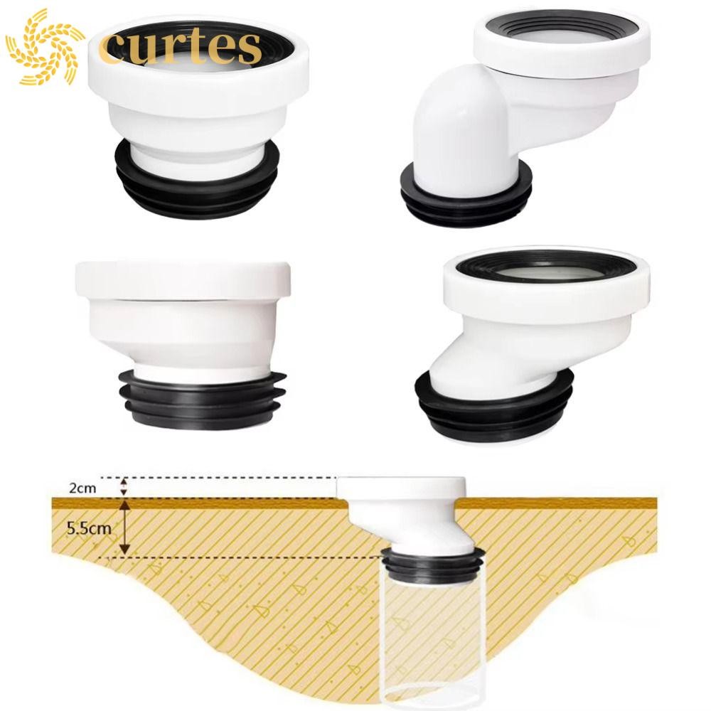 CURTES Toilet Drain Pipe, Adapter Smooth Toilet Displacement Tube, Easy ...