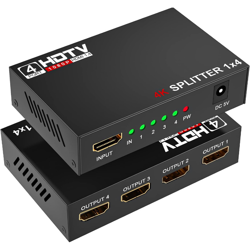 HDTV/HDMI SPLITTER 1 INPUT 4 OUTPUT FULL HD for Astro / PC/ Laptop/ DVD ...