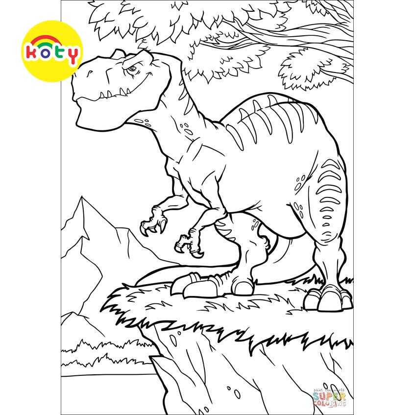 Set of 40 Dinosaur themed coloring pages, coloring pages for children ...