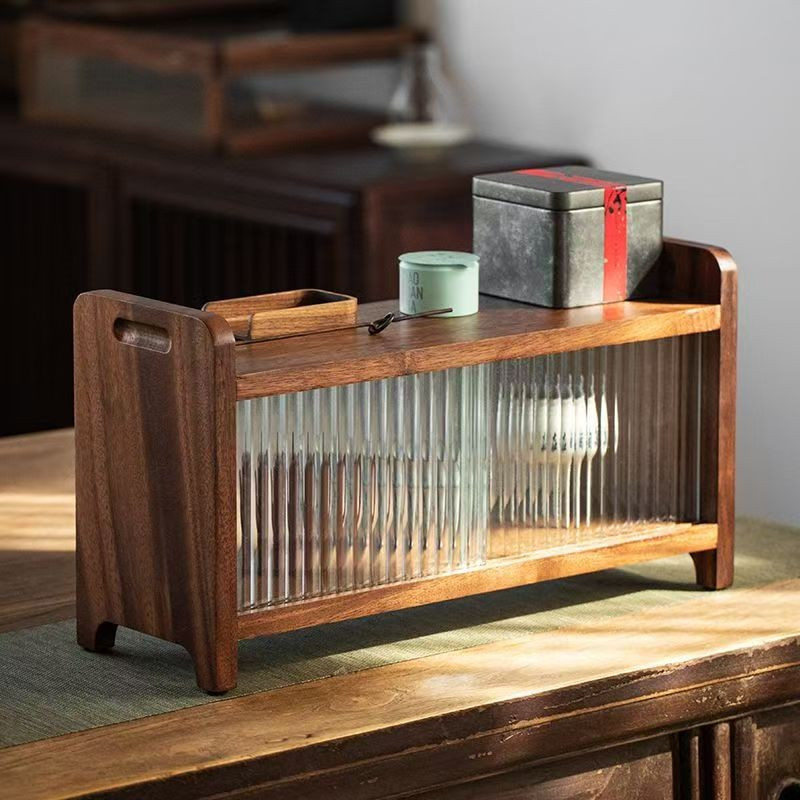 [Yuanyi] Tea set display stand Walnut Buddha Statue base table teacup ...