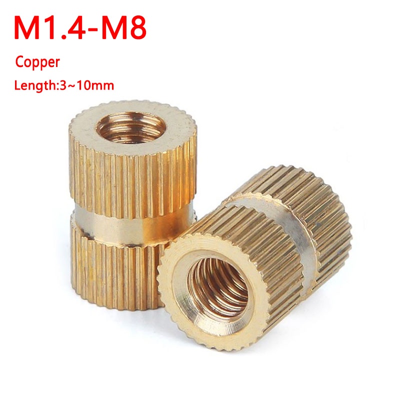 GB809 M1.4 M2 M2.5 M3 M4 M5 M6 M8 Brass Insert Nut Injection Molding Brass Knurled Thread ...