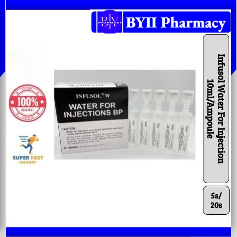 Infusol Water For Injection 10ml/Ampoules 5s or 20s (1box) | Shopee ...