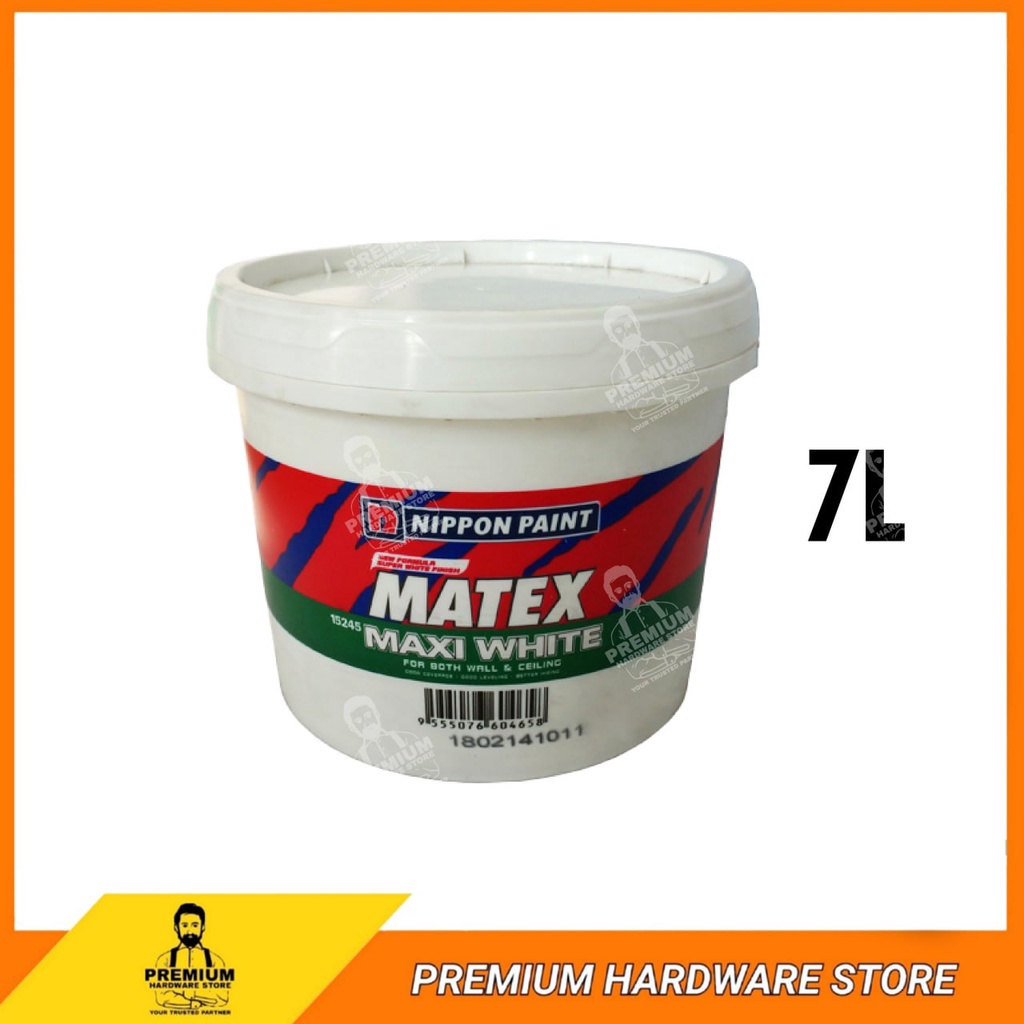 NIPPON PAINT Matex Maxi White 15245 7 Liter Wall Ceiling Interior Paint Matt Finish Cat Putih ...