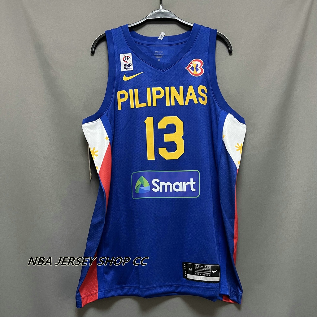 Men's New Original Gilas Pilipinas #13 Calvin ABUEVA Jersey Blue Heat ...