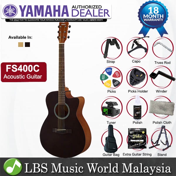 Yamaha FS400C Cutaway Acoustic Guitar with Gig Bag (FS400 C) | Shopee ...