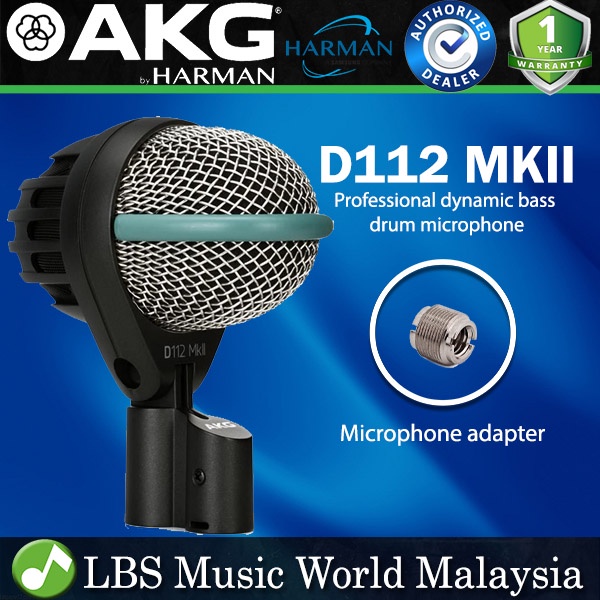AKG D112 MKII Pro Audio Cardioid Dynamic Kick Drum Microphone (D112 MK2 ...