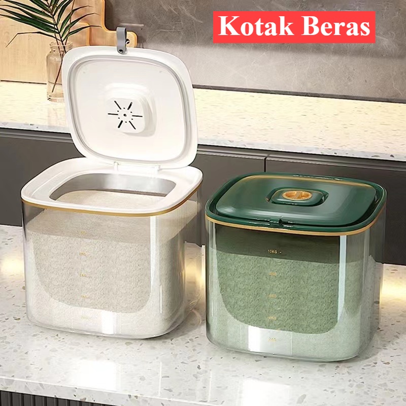 Transparent Rice Container Box Insect-proof Kotak Beras Lutsinar 5kg ...