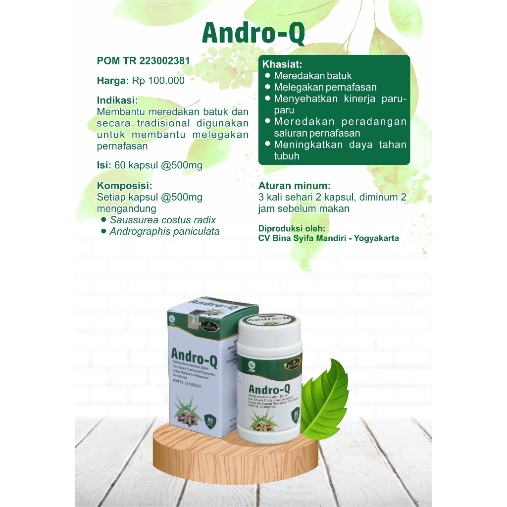 Andro-q Herbal Cough Medicine Capsules Help Relieve Cough & Relieve ...
