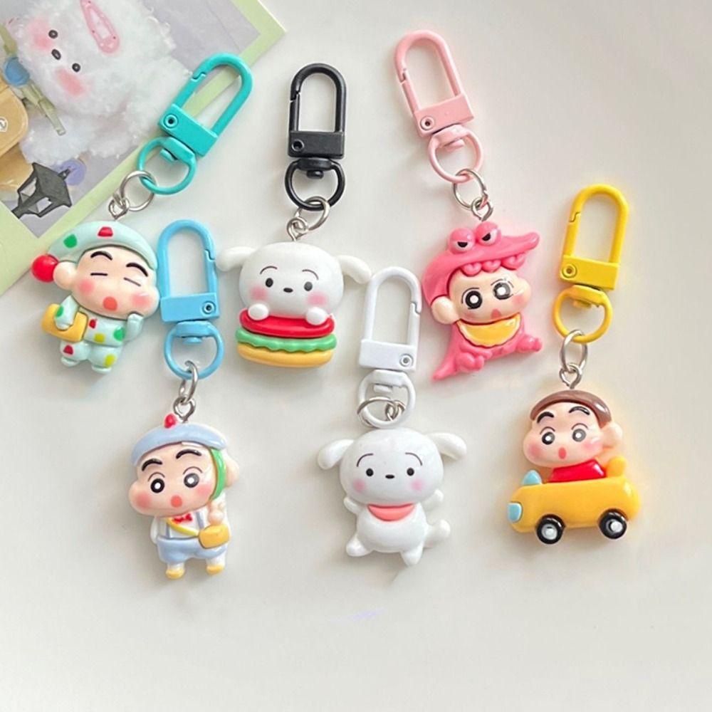 Creative Crayon Shin-Chan Series Keychains Shin-Chan Xiaobai Keychrings ...