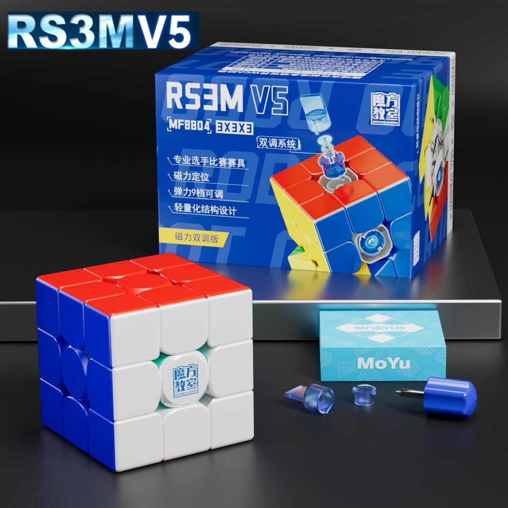 New Arrival 2023 Moyu RS3M V5 Magnetic Dual Adjustment 3x3 Speed Cube, Stickerless RS3M 3 by 3 ...