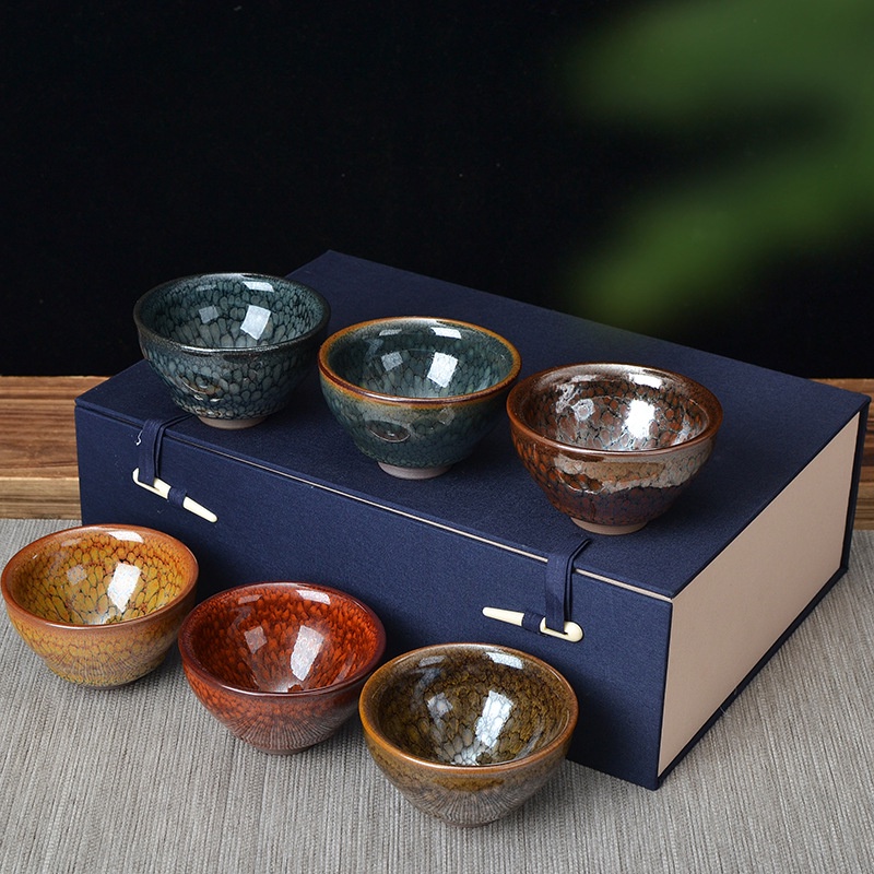 Six-color Swallow Jianzhan Jianyang Kiln Change Glaze Oil Drop Jian Kiln Kung Fu Tea Cup Master ...