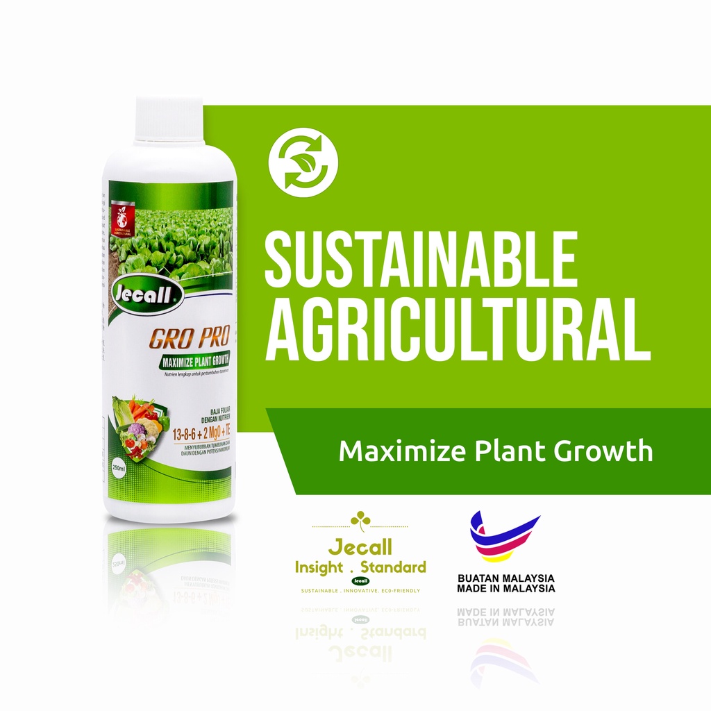 Jecall GRO PRO 250ml Growing Foliar and Drip Irrigation Fertilizer ...