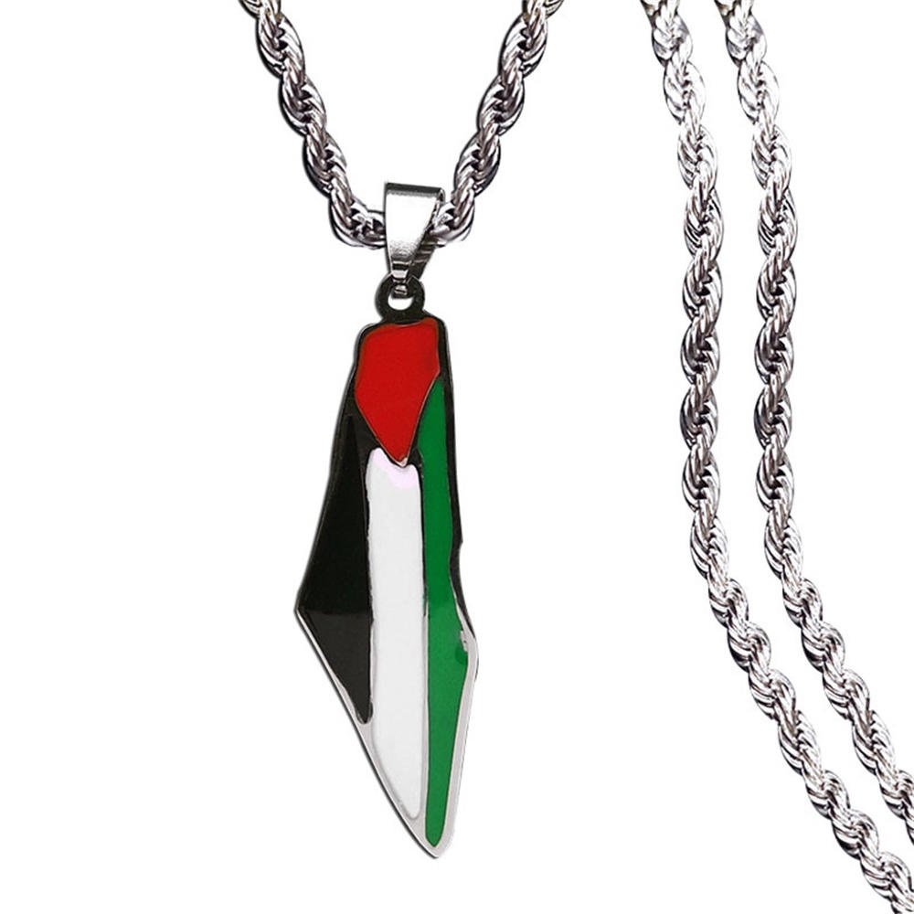 Palestine Map Necklace Stainless Steel Pendant Necklace Free Palestine ...
