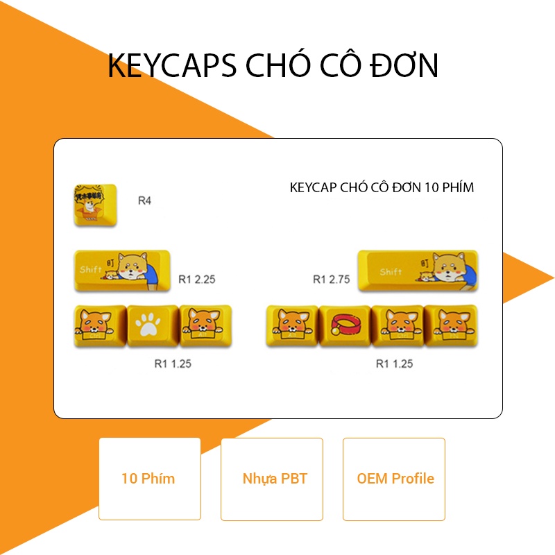 Lovely single dog keycaps set of 10 keys | Pbt keycaps | Oem Keycaps ...
