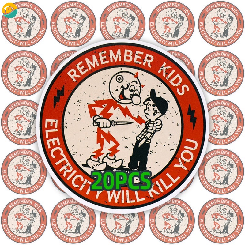 Cartoon Remember Kids Electricity Will Kill You Stickers for Wall ...