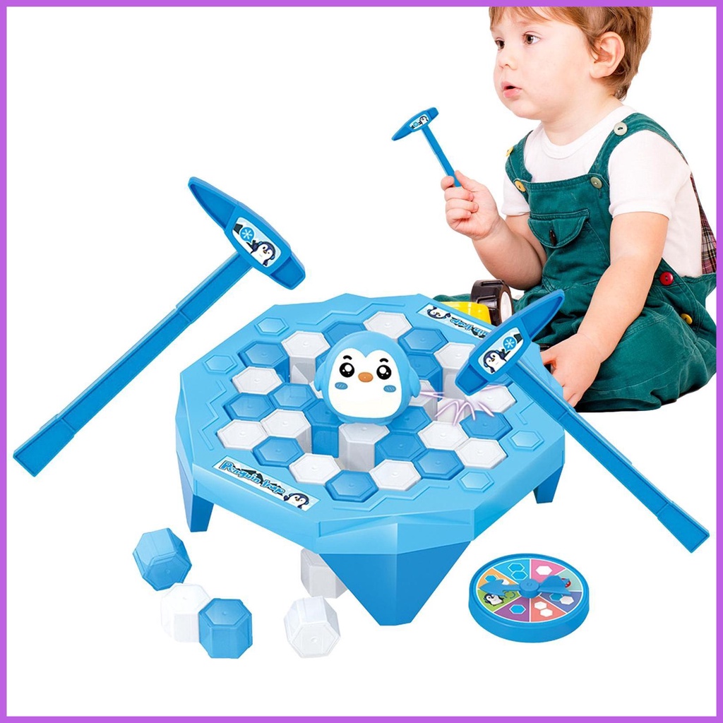Penguin Ice Break Toy Penguin Table Knock Blocks Plaything with Ice ...