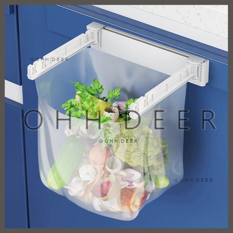 OHHDEER Kitchen Cabinet Door Trash Rack Hanging Storage Rack Trash Bag ...