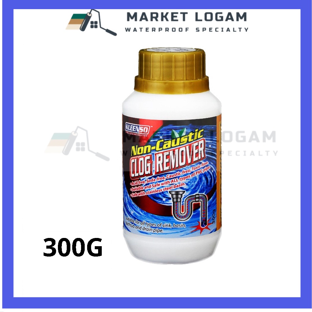 KLEENSO Non-Caustic Clog Remover Powder 300G Kitchen Toilet Bathroom ...