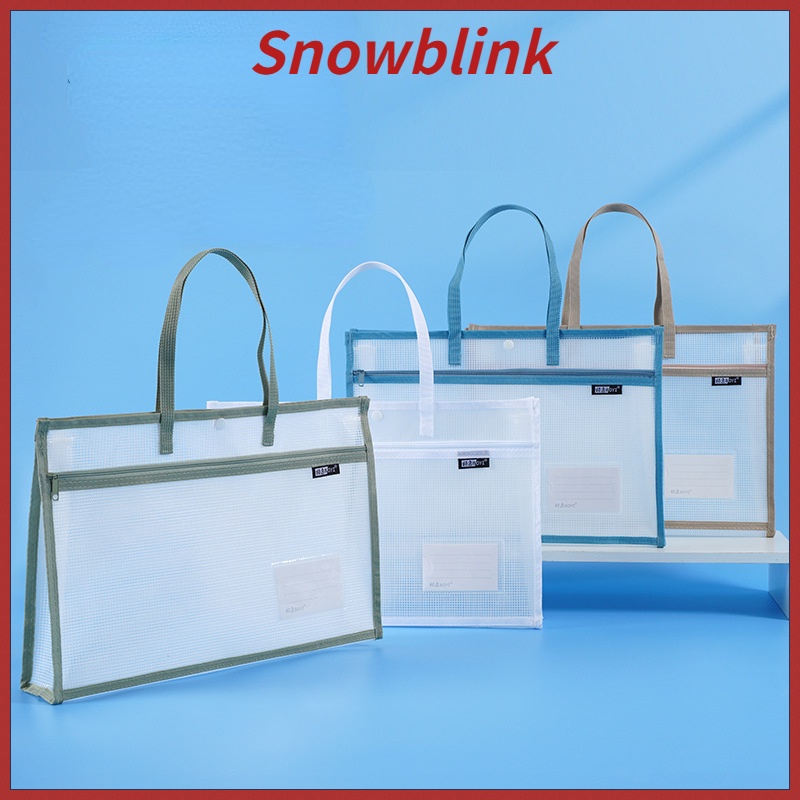 EVA B4 File Bag Carry Book Transparent Grid File Portable Zipper ...