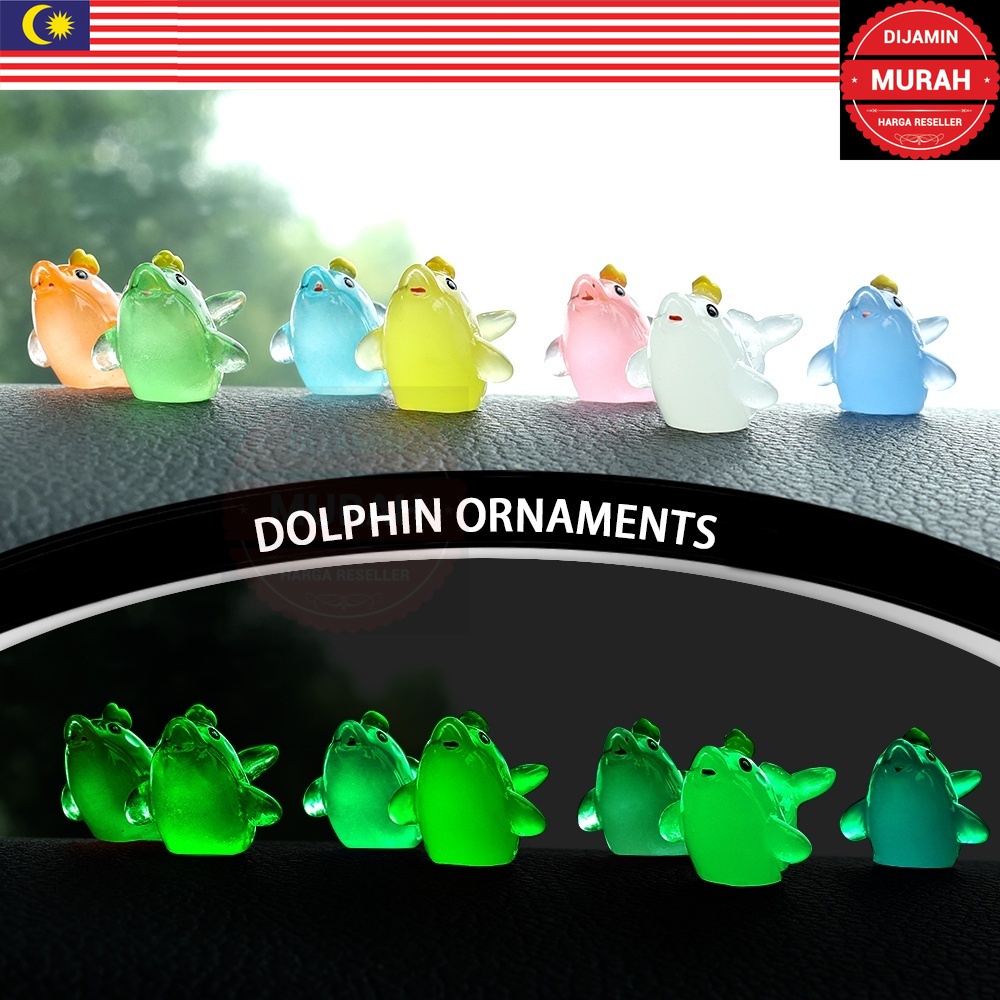 MYP Mini Transparent Cute Resin Luminous Dolphins Crafts / Miniature ...