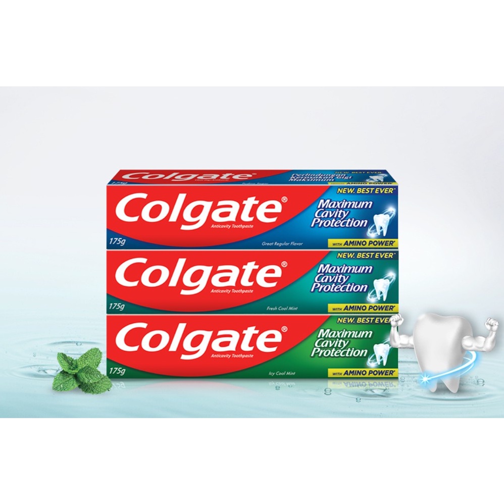 Colgate Toothpaste Great Regular Flavor, Fresh Cool Mint, Icy Cool Mint ...