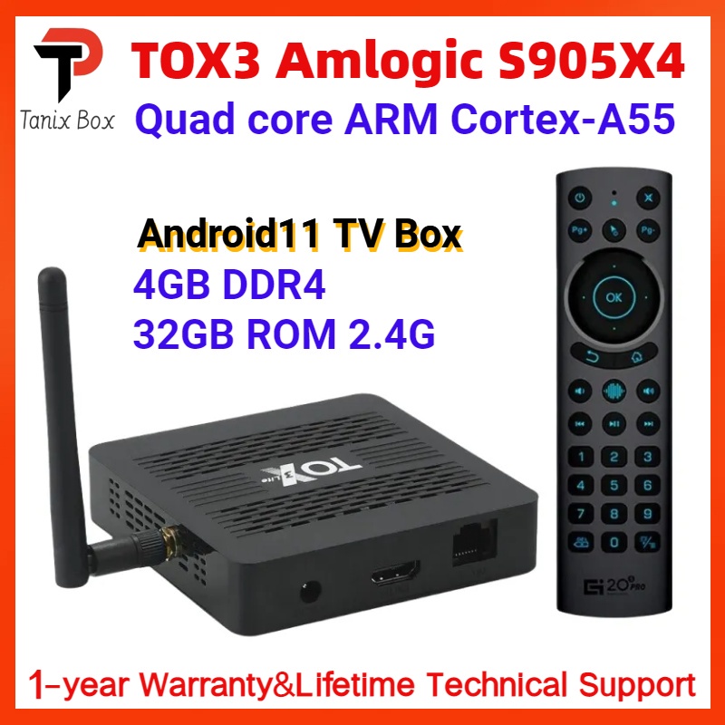 TOX3 Android 11 TV Box Amlogic S905X4 4K HD Media Player Google Play ...