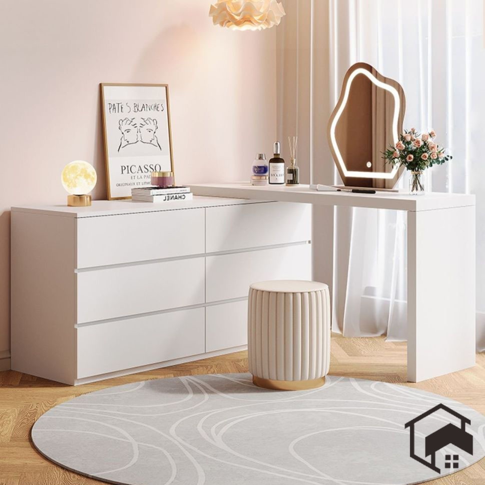 Dressing Table Multi-Layer Drawer Cabinet Simple Retractable Bedroom ...