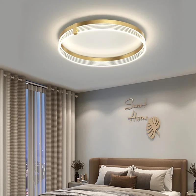 Bedroom Ceiling Light Modern LED Ceiling Lamp Circular Acrylic Black ...