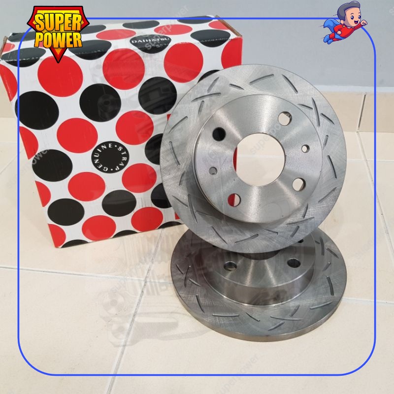 DAIHATSU DRILLED SPORT DISC ROTOR SET FOR PERODUA KELISA / KENARI ...